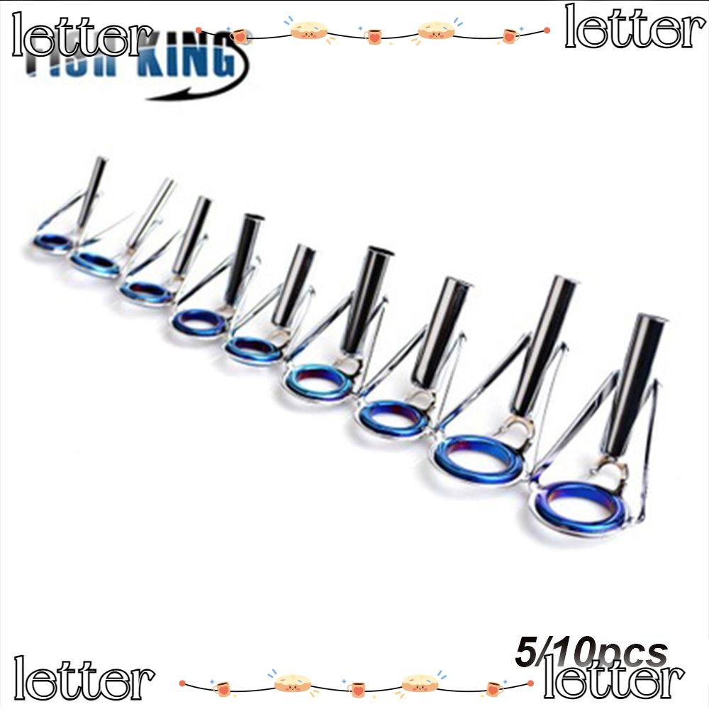 LETTER 5/10Pcs Quaility Oval Stainless Steel 1-9# O Ring Fishing Rod ...