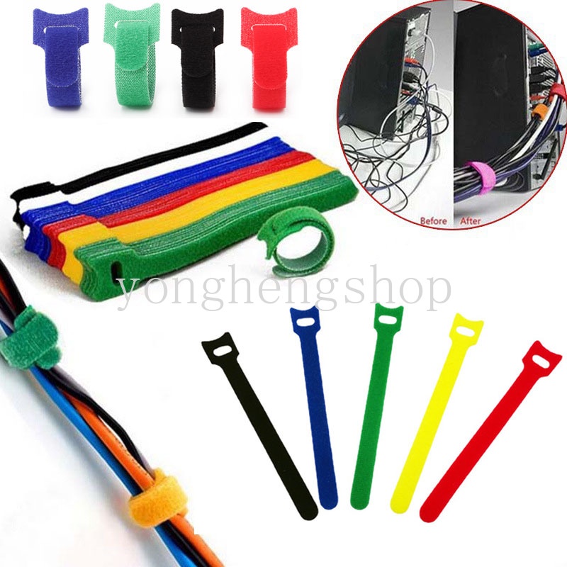 10pcs/set Cable Ties Management Straps Reusable Power Cord Charging ...