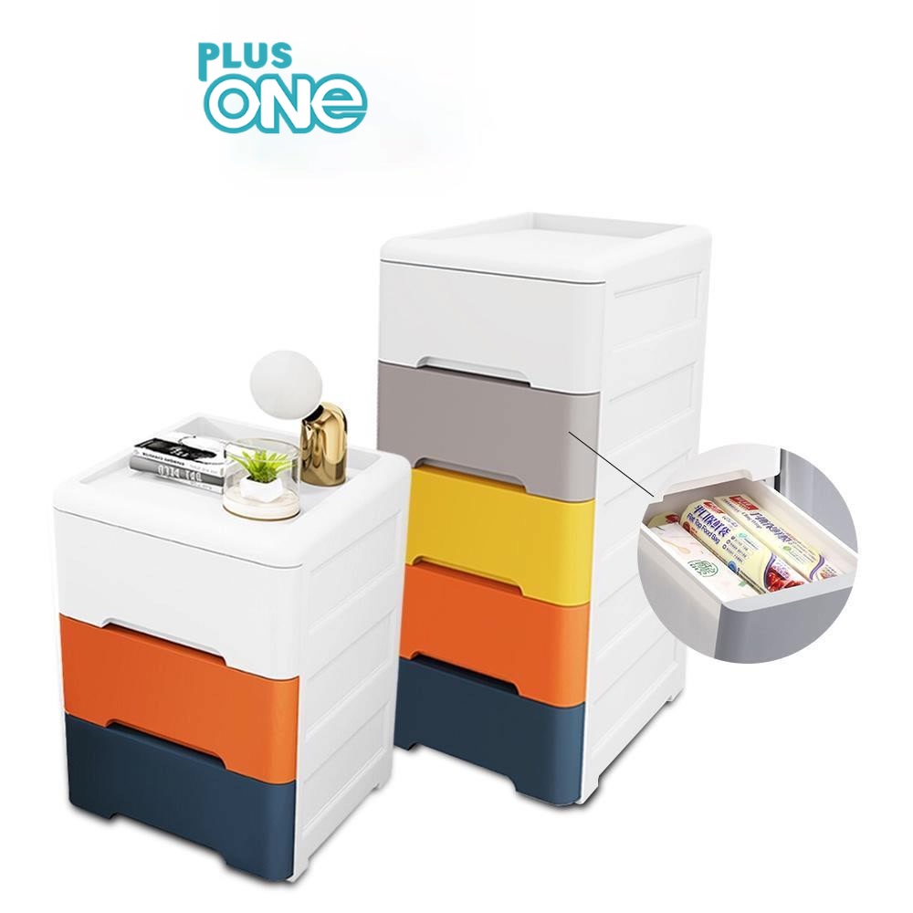 Plusone - Plastic Drawer Cabinet 3 4 5 6 Tier/Stacking Wheels - Plastics Drawer Cabinet - 1288 ...