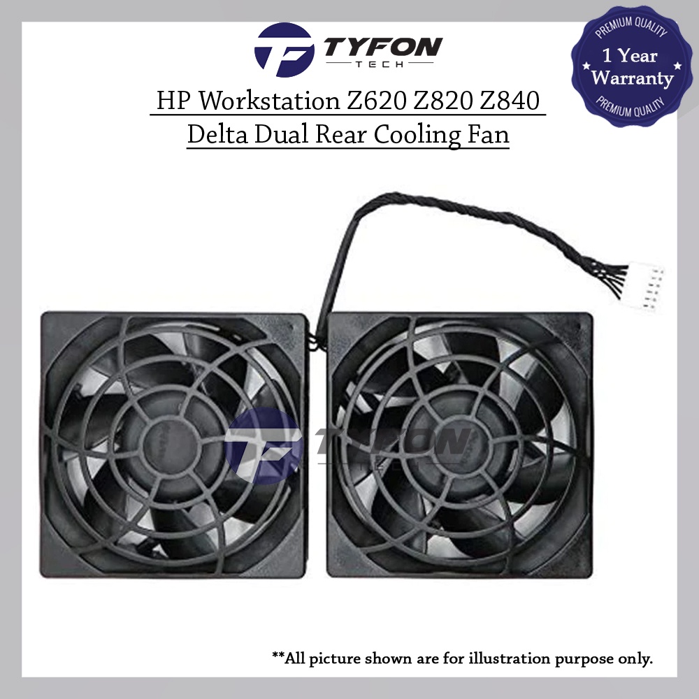 HP Workstation Z620 Z820 Z840 Delta Dual Rear Cooling Fan Assembly 90mm ...