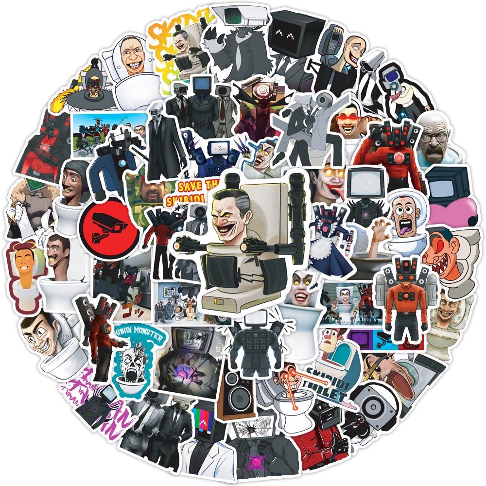 100/50PCS Toilet Man and Monitor Skibidi Toilet Waterproof Graffiti ...