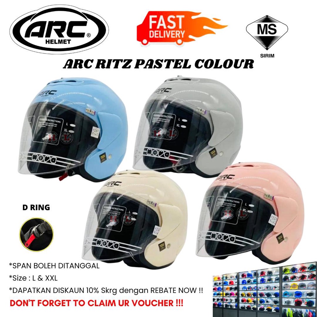 ARC RITZ PASTEL COLOUR HELMET ARC ORIGINAL ( HELMET ARC RITZ COLOUR ...