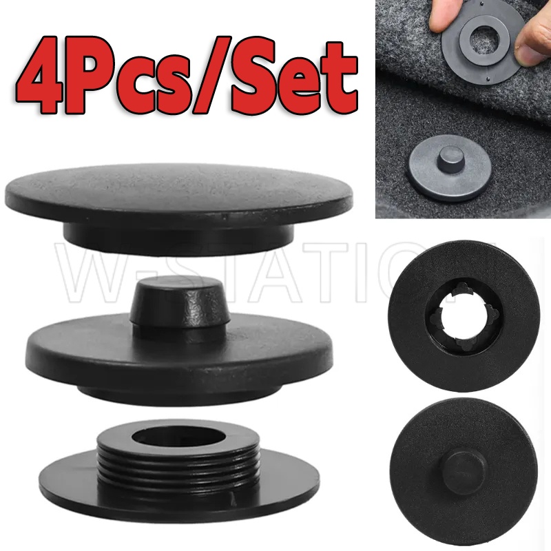 4Pcs/Set Black Car Floor Mat Fixed Clip / Double Layer Foot Mat ...