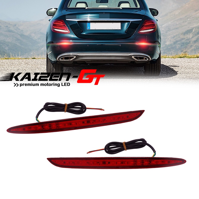 Red LED Rear Bumper Reflector Brake Tail Light w/ Sequential Turn ...