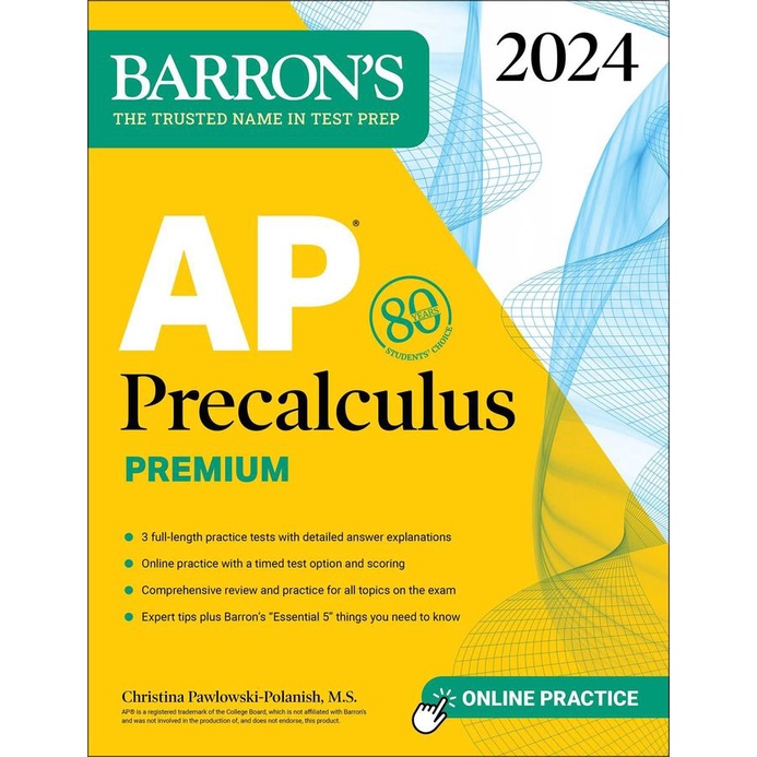 AP Precalculus Premium 2024: 3 Practice Tests+Comprehensive Review ...