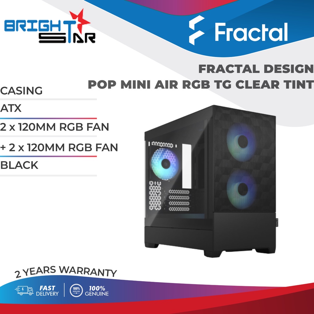FRACTAL DESIGN Pop Mini Air RGB TG Clear Tint- White/Black | Shopee ...