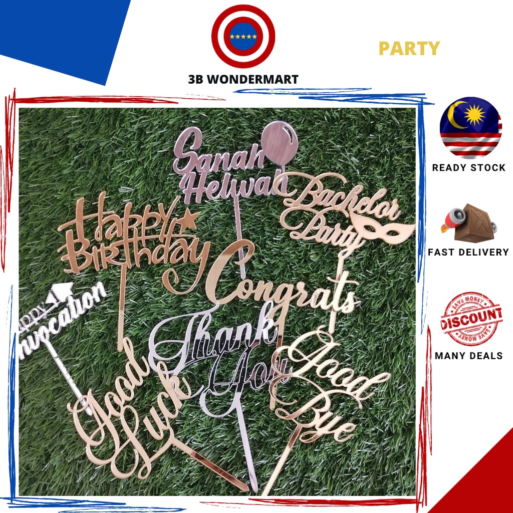 Cake Topper Decoration Happy Birthday Topper Wedding Personalized and ...