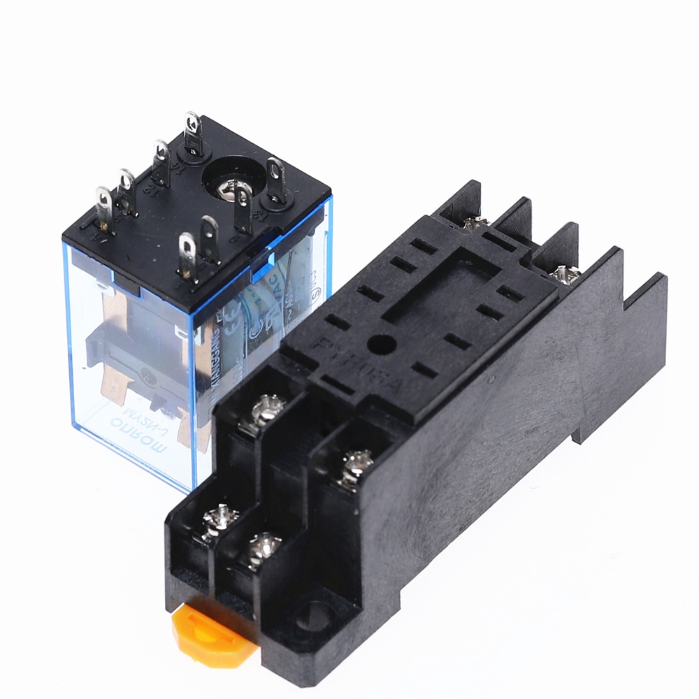 HH52P MY2NJ Relay Coil General DPDT Micro Mini Electromagnetic Relay Switch with Socket Base AC ...