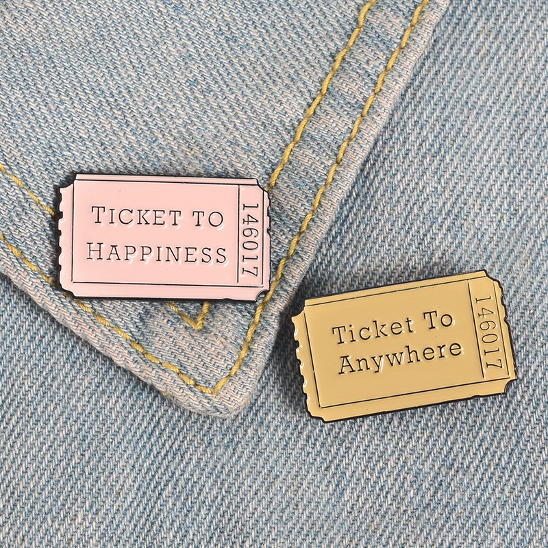 Airline Ticket Enamel Pins Brooches Magic Shop Movie Tickets Lonely ...