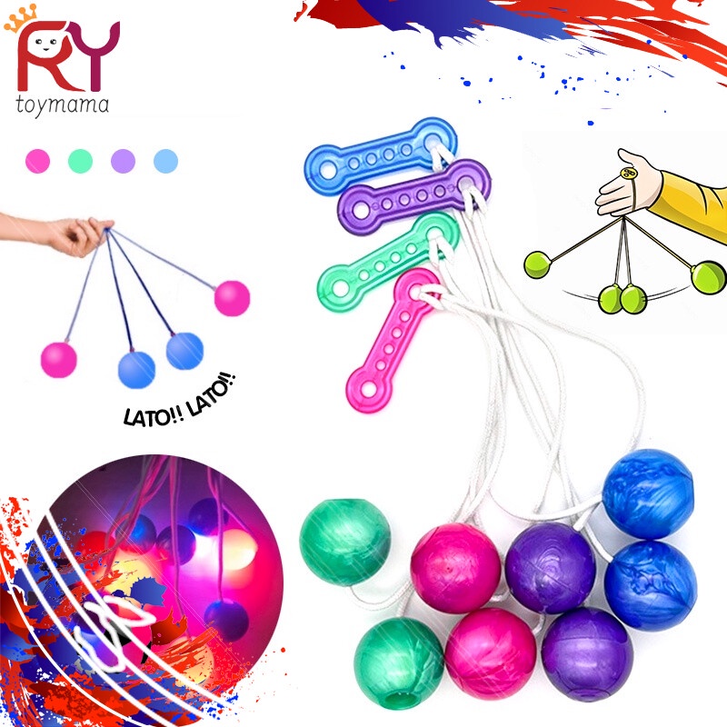 3pcs Lato Lato Toys with Handle Glow In The Dark Latto Latto Toy Toy ...