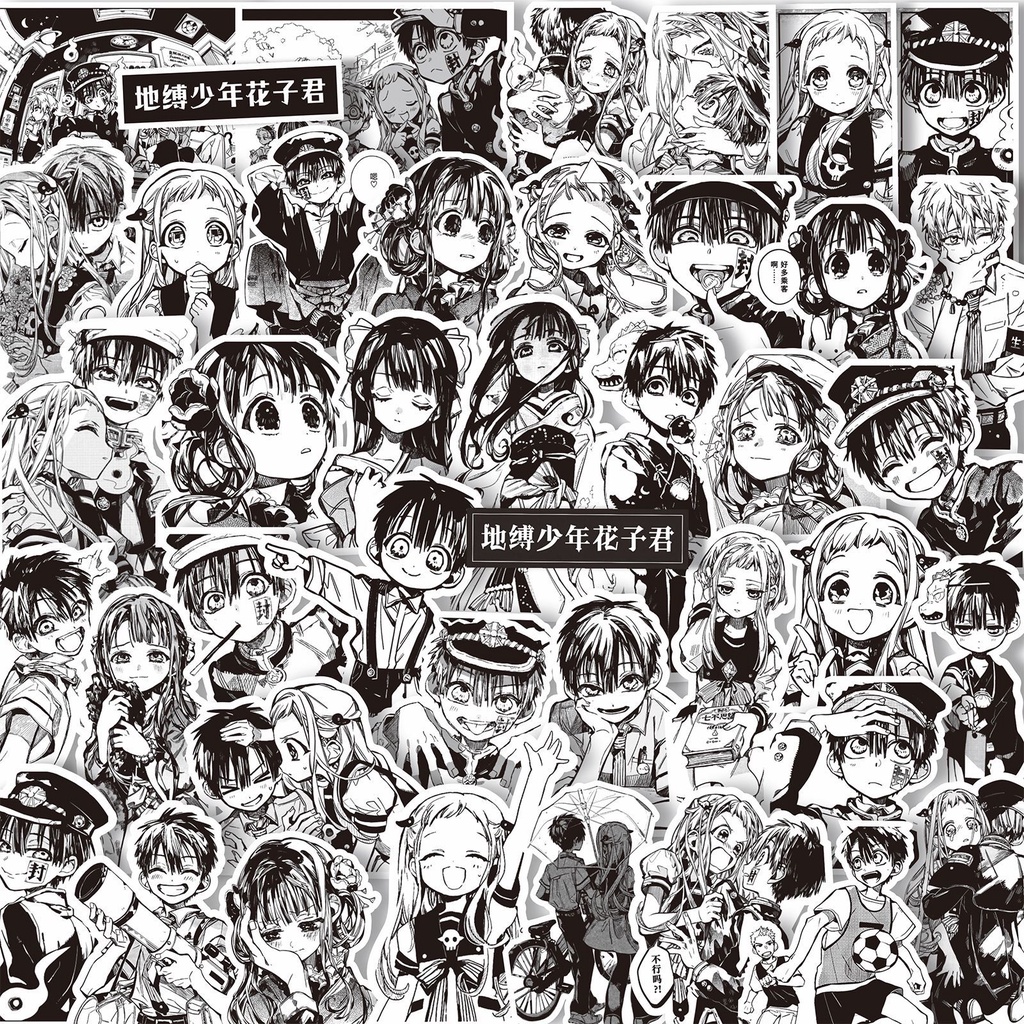 64Pcs/Set Toilet-bound Hanako-Kun . Classical Black & White Series 01 ...