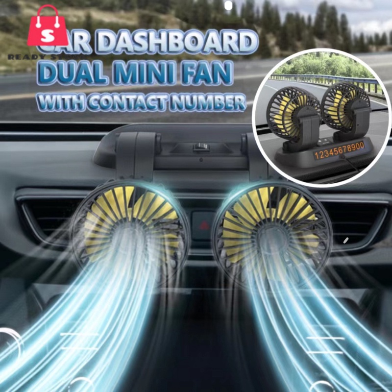RSS_ Car Strong Dual Fan Air Conditioning Double Booster Cooler 360 ...