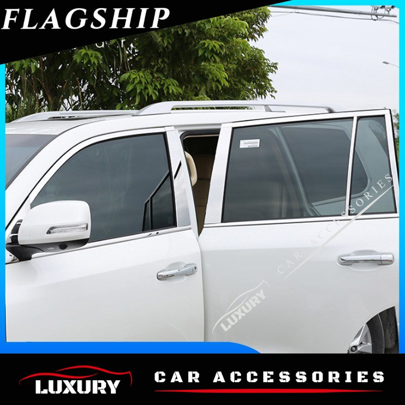 Toyota LAND CRUISER 200 Window Pillar Chrome Cover Pillar Garnish Trim ...