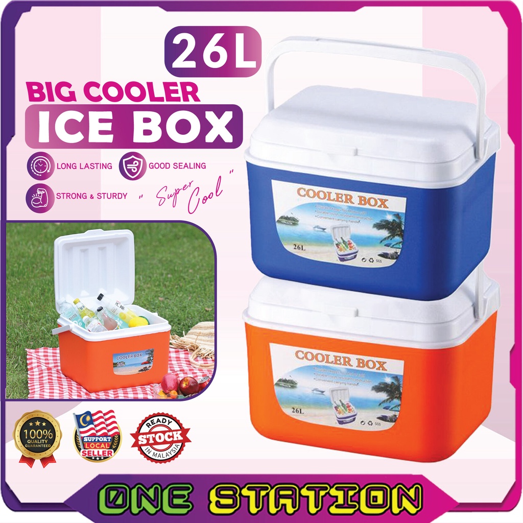 26L Big Cooler Ice Box for Camping Drink Fishing Picnic Heavy Duty ...