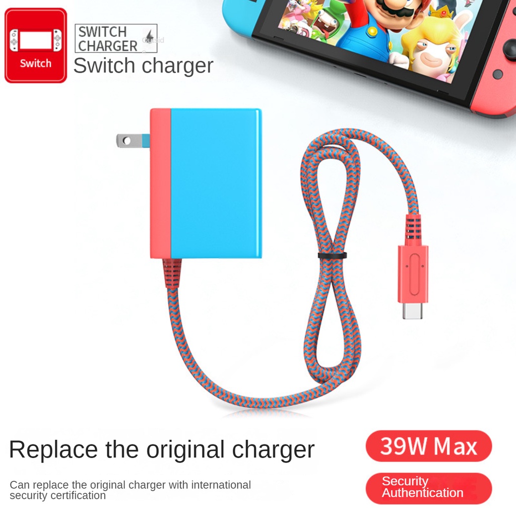 Nintendo Game Console Adapter 39W Fast Charging SWITCH with Cable Charger NS Switch OLED Lite ...