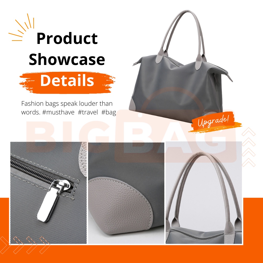 Hand Carry Travel Bag Woman Tote Bag Black Beg Balik Kampung Beg Besar ...