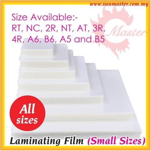 Laminating Film Small Size 150mic | Laminating Pouch | IC Name Card 2R 3R 4R A6 B6 A5 B5 ...