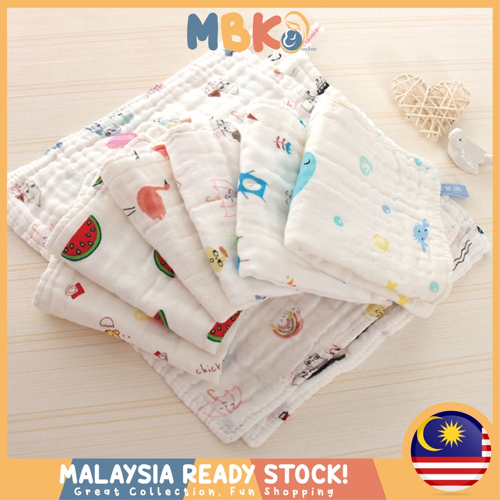 🔥READY STOCK🔥 Baby Handkerchief 6-Layers High Density Cotton Gauze ...