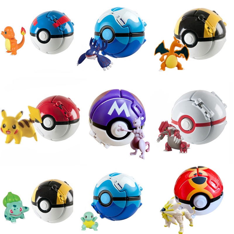 Pokemon Pokeball Anime Figure Pikachu Squirtle Pocket Monster Variant ...
