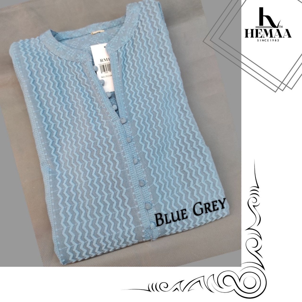 Chikan Collar Kurthi | Acoba Chikan Kurti top | Shopee Malaysia