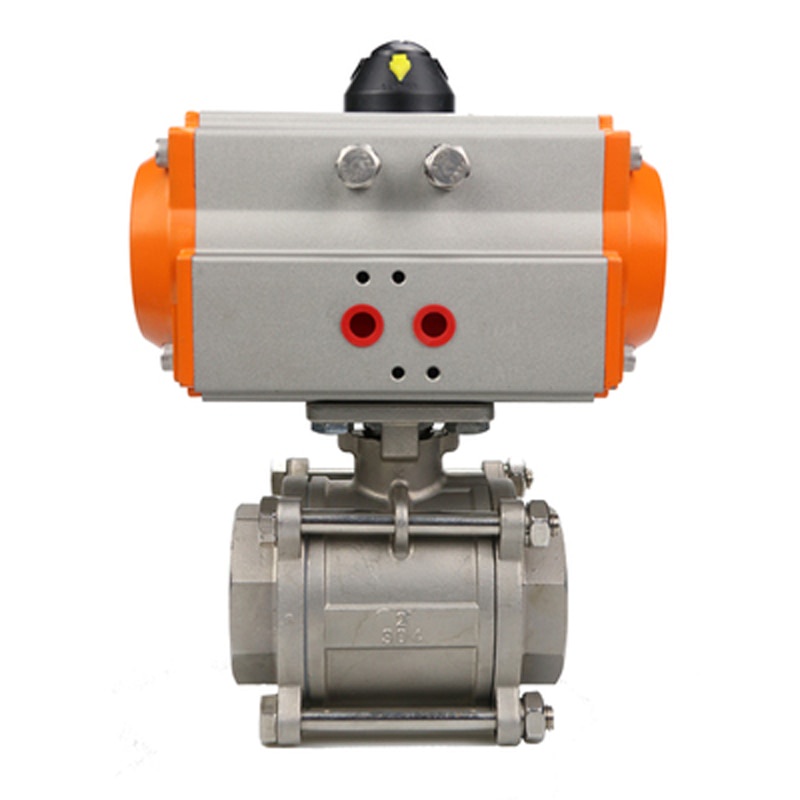 DN8 DN10 DN15 DN20 DN25 DN32 DN40 DN50 Three Piece Pneumatic Ball Valve With High Platform 304 ...