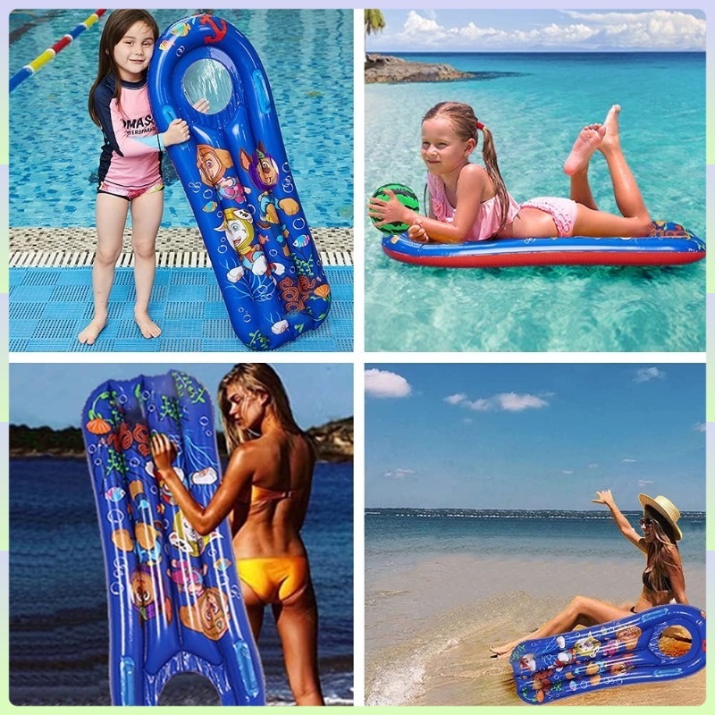 Floating Inflatable Surfboard Children's Floating Drain Water Playing Toy Mount Bed Learn Swim ...