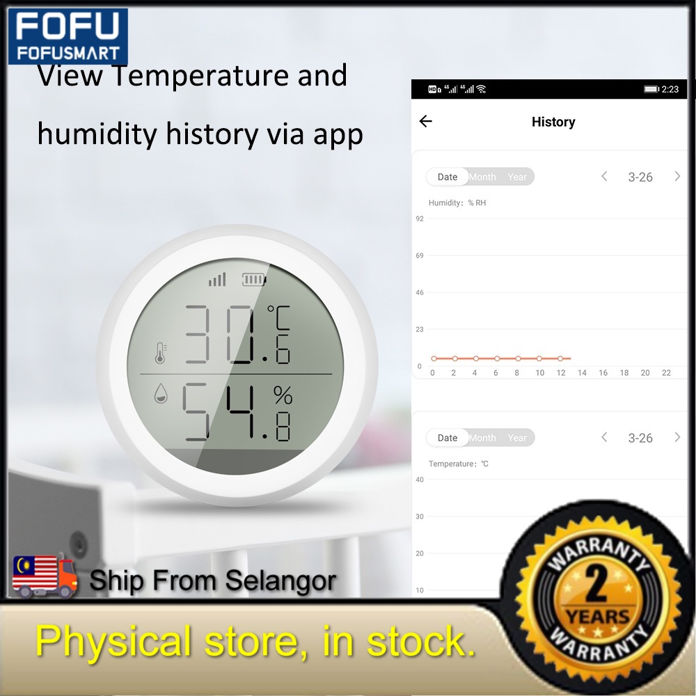 Tuya ZigBee Smart Home Temperature And Humidity Sensor With LED Screen Works With Google ...