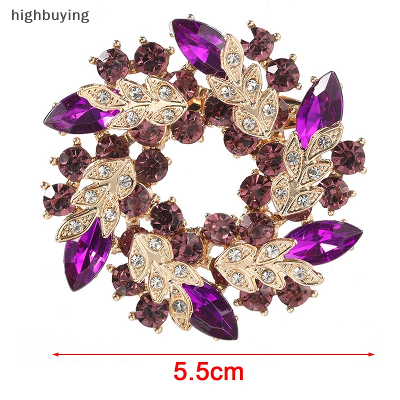 HBMY Women Brooches Scarf Bling Bling Crystal Rhinestone Flower Brooch ...