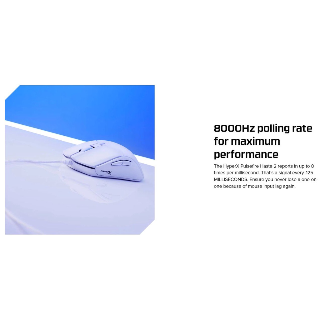HyperX Pulsefire Haste 2 Gaming Mouse - black-(6N0A7AA) / White ...