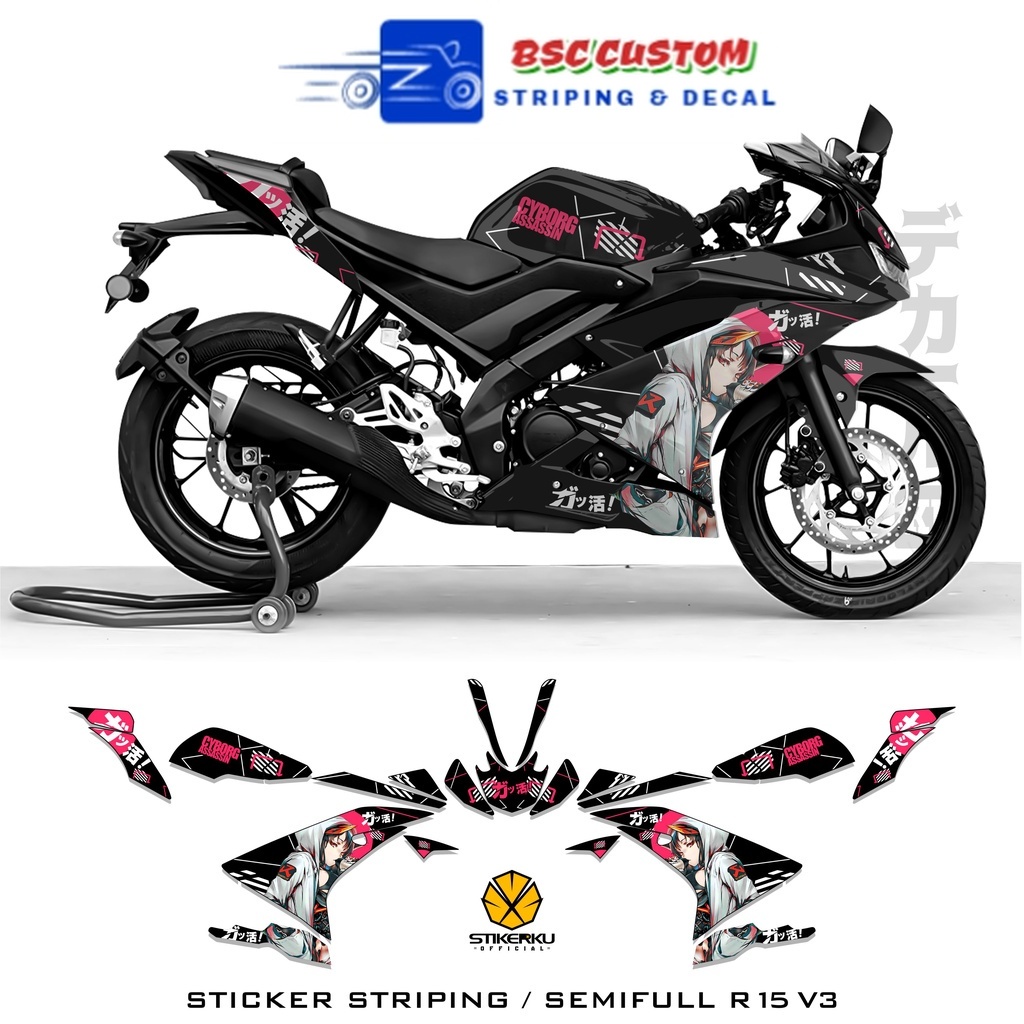 Striping R15 V3 SEMIFULL/R15 V4 MOTIF 12 CYBORG ASSASIN/SEMIFULL R15 V4 ...