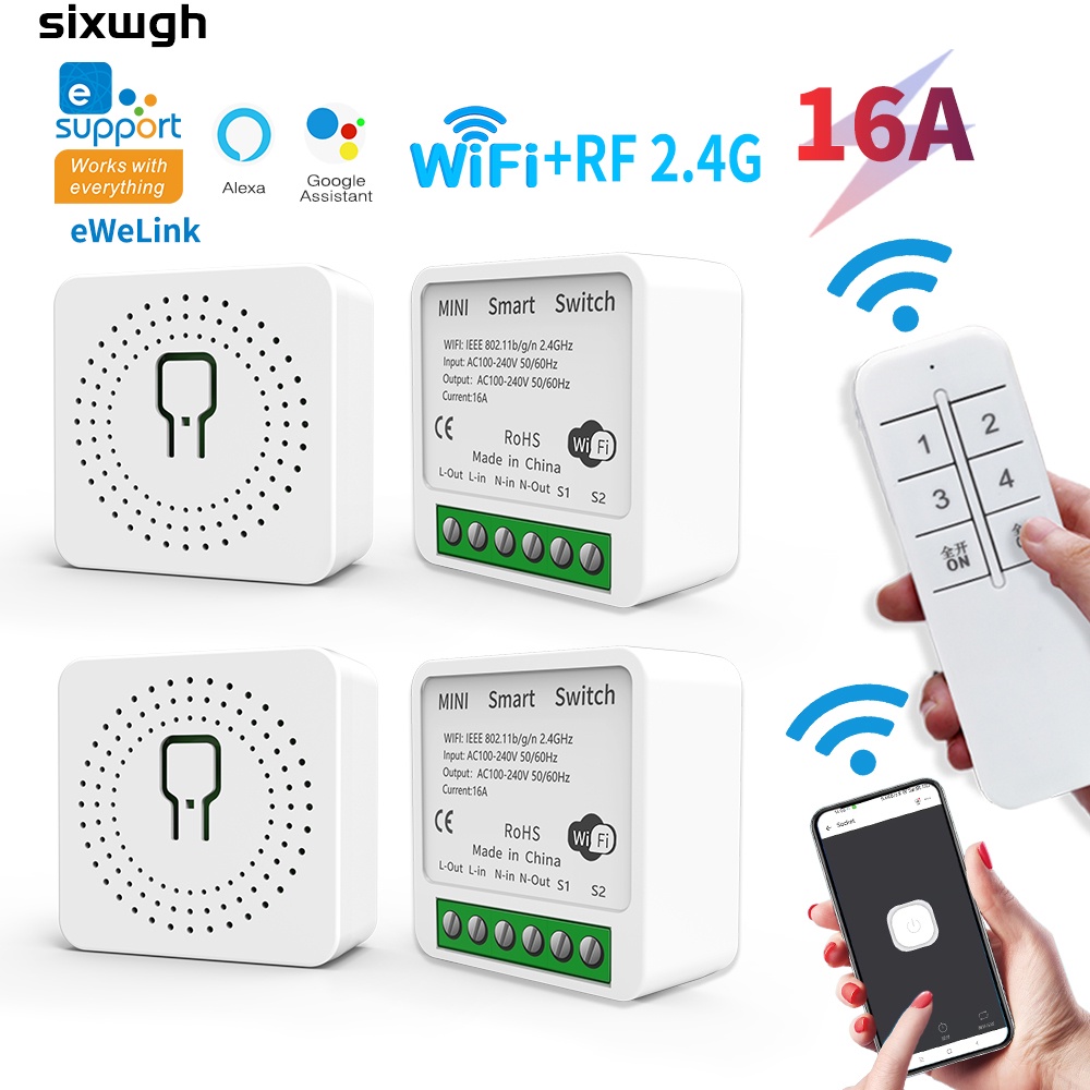 WiFi Smart switch 2.4Ghz RF 4-key remote control smart wireless switch ...