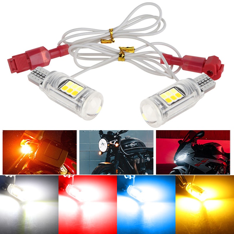2pcs T15 Dual Contact Led W16W Motorcycle Turn Signal Two-Color Daytime ...