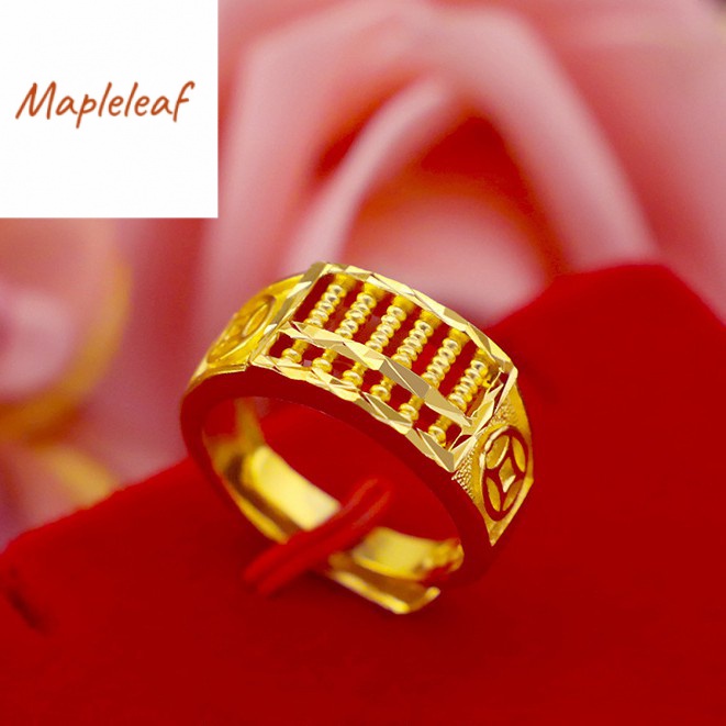Ready stockhotcocoa men's abacus ring 24k gold plated jewelry fashion ...