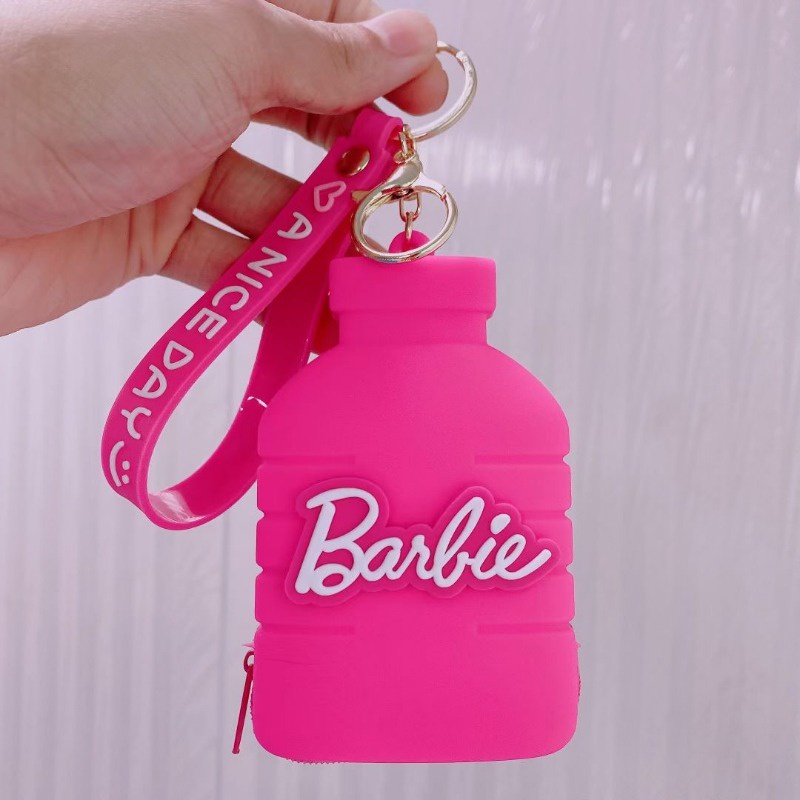 Pink Barbie silicone Coin wallet Creative Barbie key chain Bag pendant ...