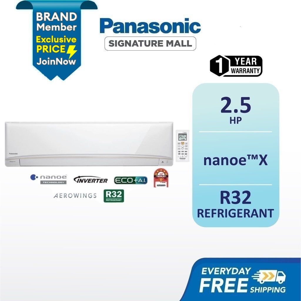 PANASONIC R32 Aero Series Air Conditioner Energy Level 5 Stars Inverter ...