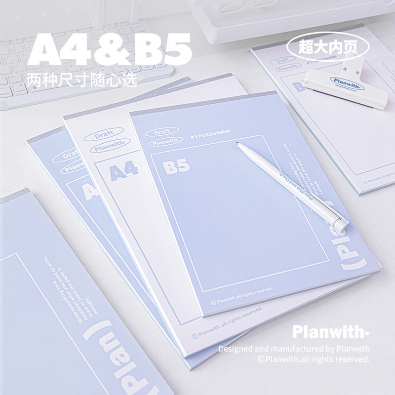 Cdaily|B5/a4 Two-Color Script Notebook Tearable Blank Inner Page ...