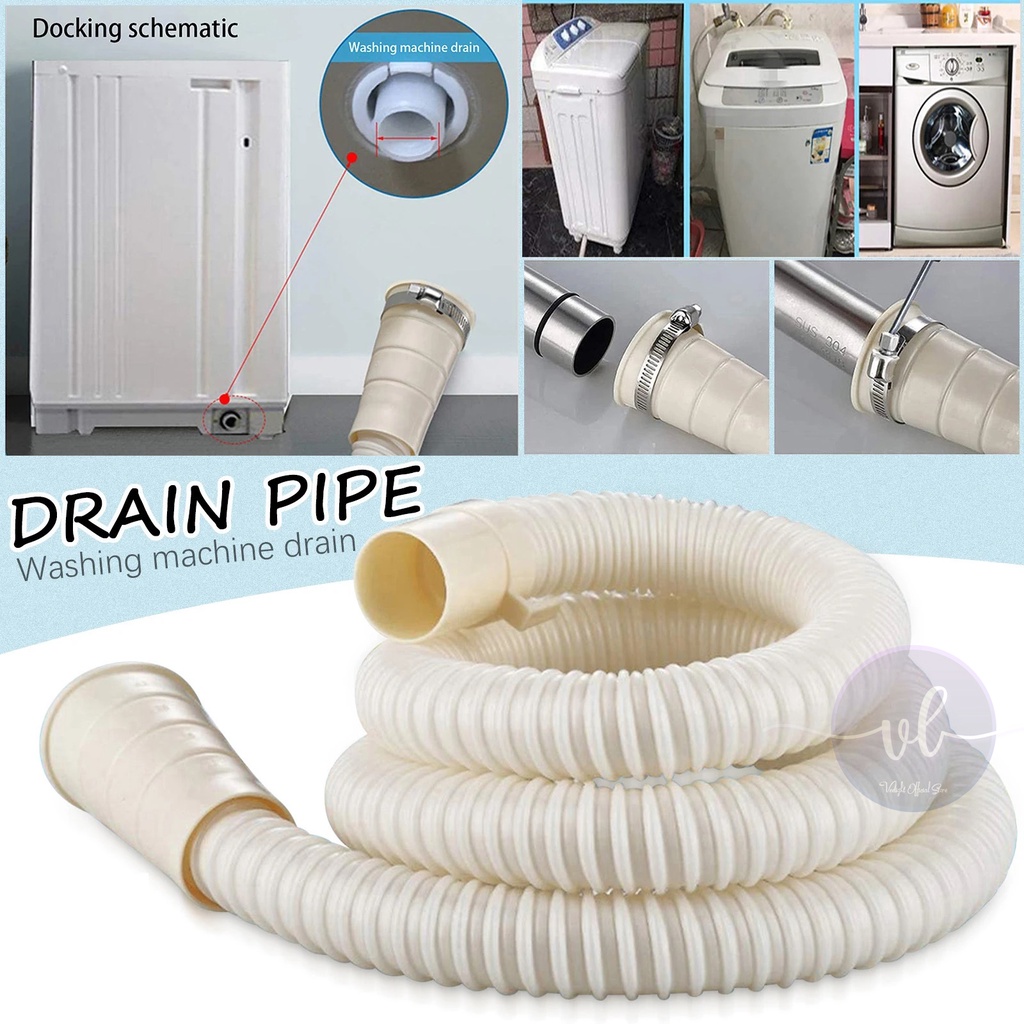 Universal Washing Machine Outlet Hose Drain Hose White 1.5M 4M | Shopee ...