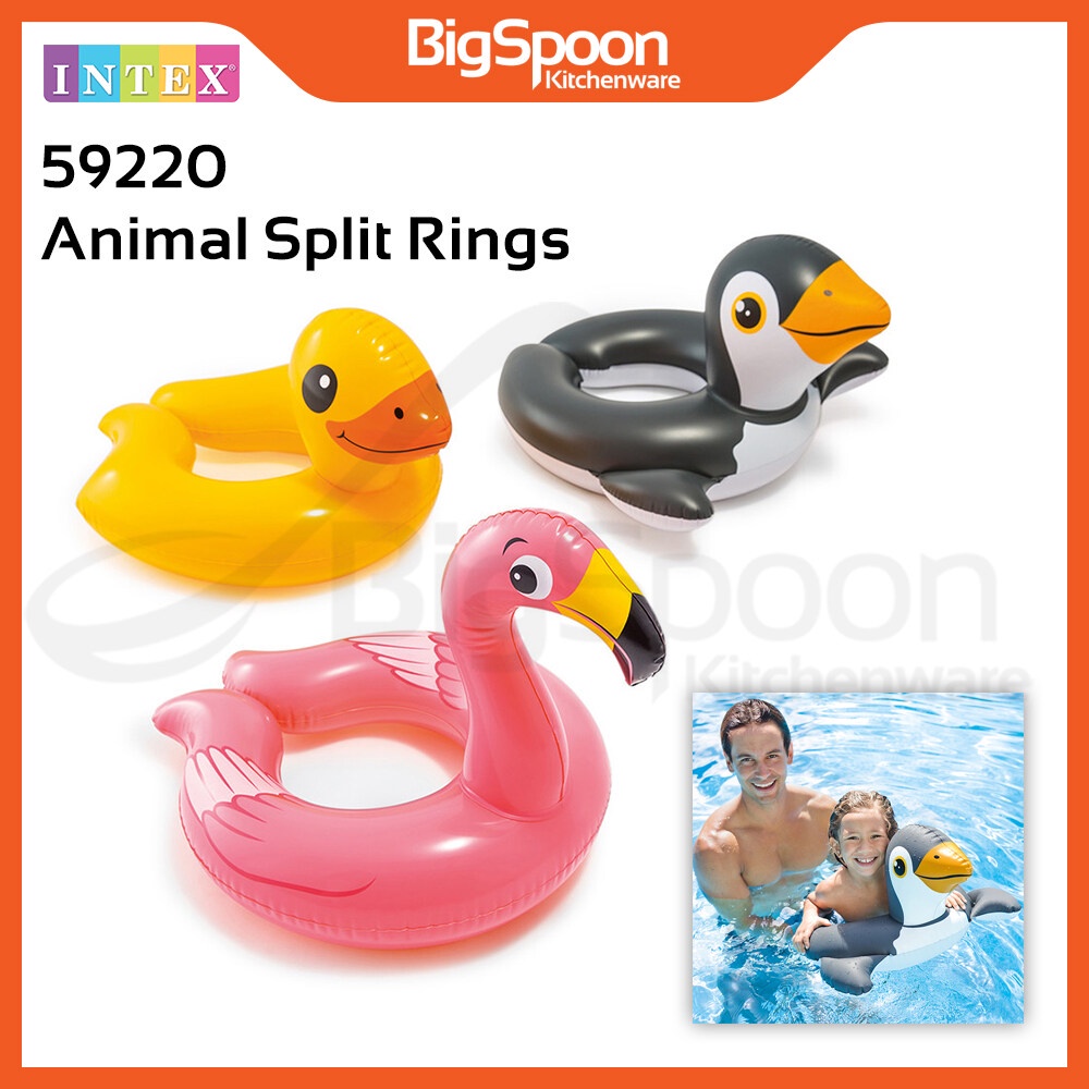 INTEX 59220 Animal Split Rings Inflatable Swimming Floats | Kids Pool ...