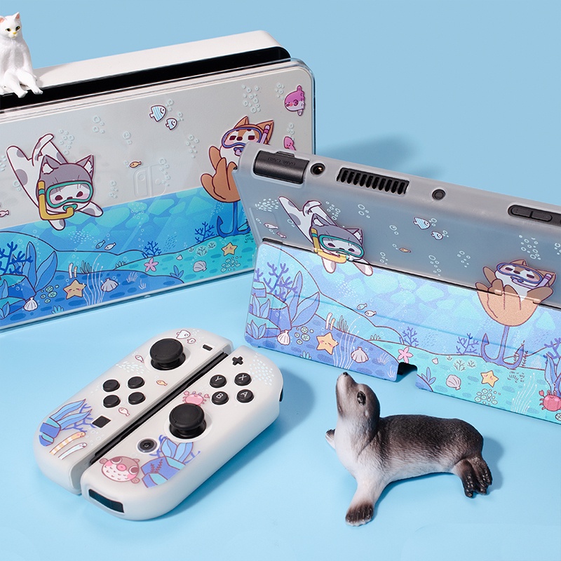 Nintendo Switch / Switch OLED Case Summer Limited Sea Cat Dog Matte ...