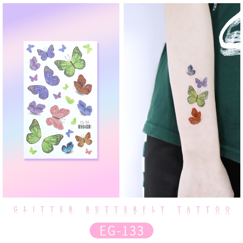 Cartoon Butterfly Temporary Tattoo Sticker For Kids Children Hands Arm ...