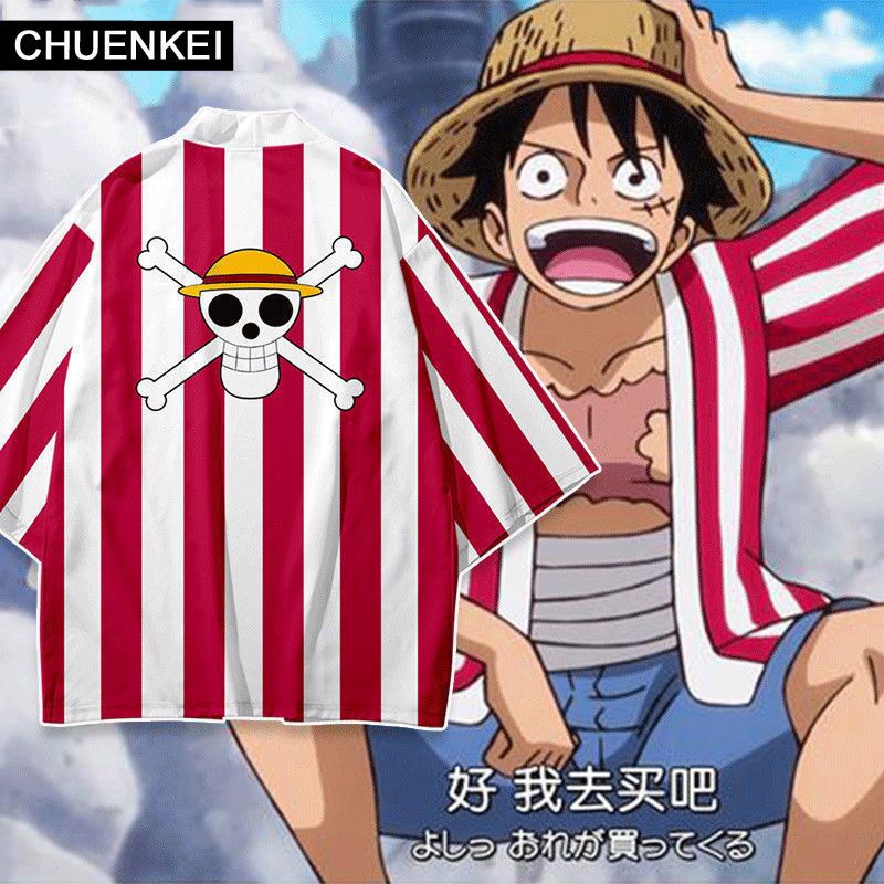 Monkey D Luffy Fashion Anime One piece Beach Yukata Japanese Cardigan ...