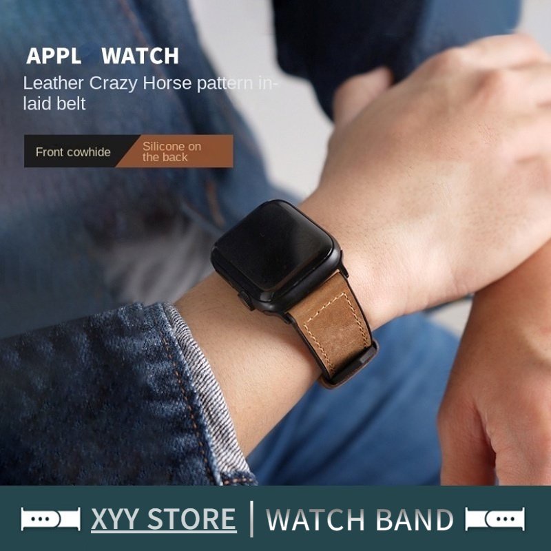 Silicone Leather Strap For iWatch Series 9 8 7 6 5 4 3 SE S8 Ultra ...