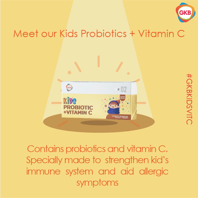 GKB Kids Probiotic + Vitamin C (30 Sachets) - with free gift | Shopee ...