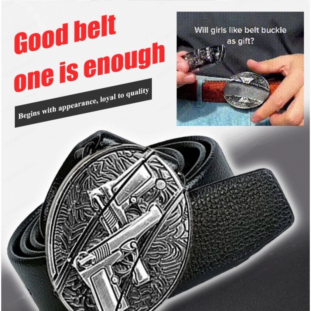 Men's Leather Belt Top Layer Leather Personalized Self-Defense belt ...