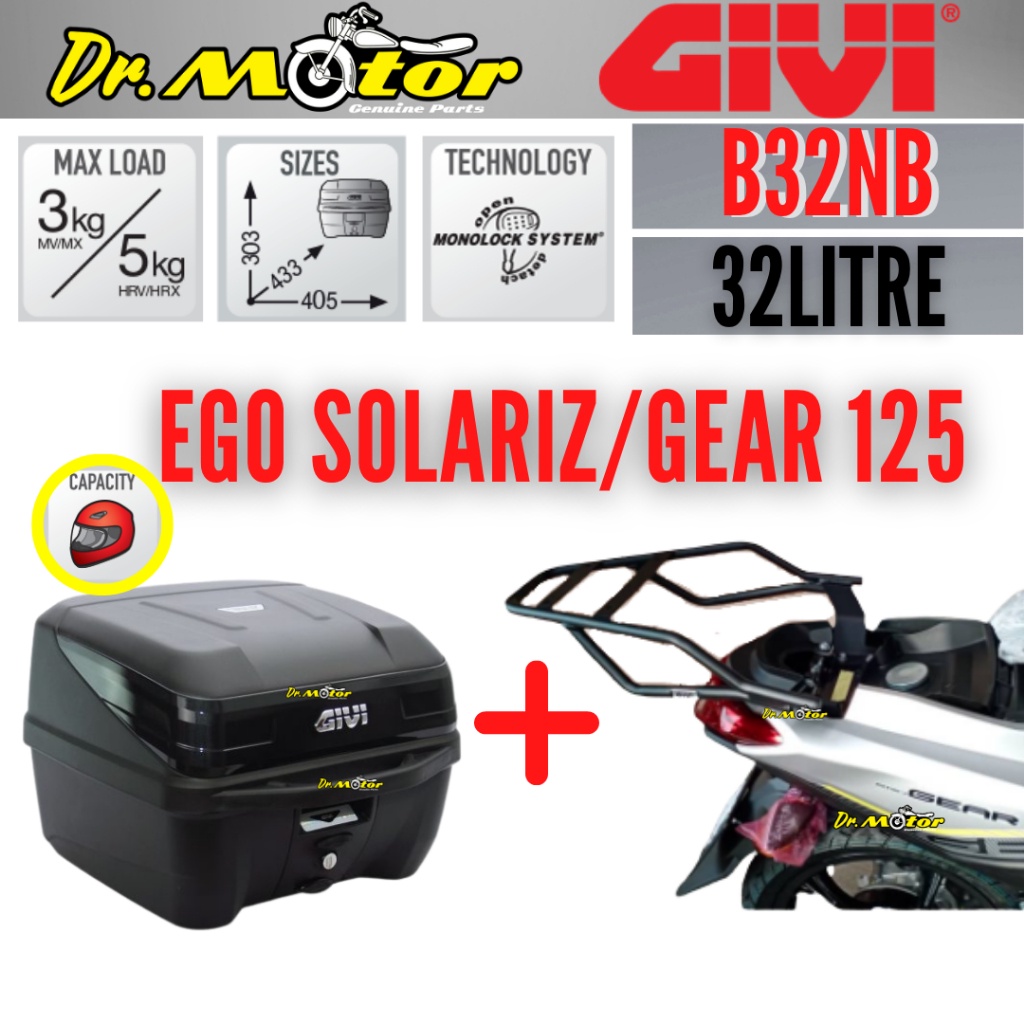 YAMAHA EGO SOLARIZ GEAR125 SOLARIS GEAR 125 GIVI MRV MONORACK MONOTECH ...