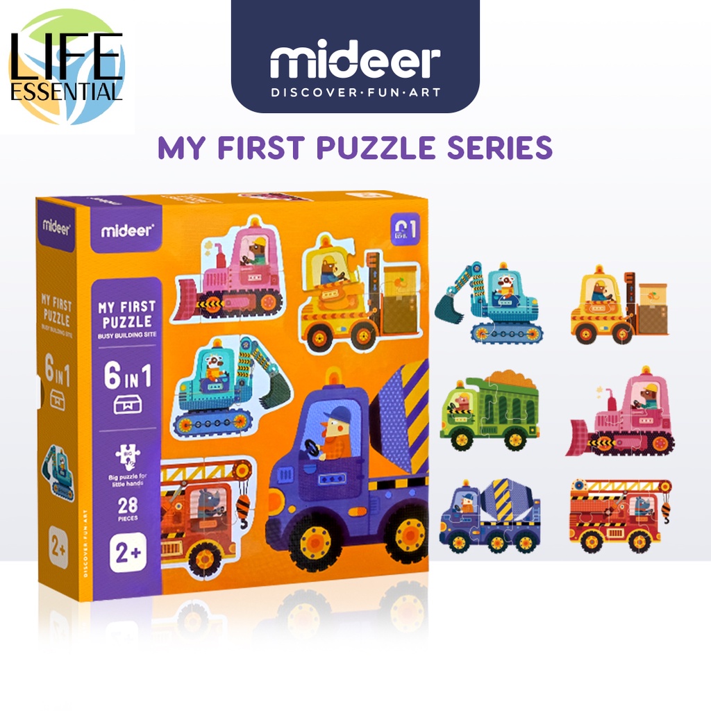 MIDEER My First Puzzle-Busy Building Site 28pcs | Susun Suai Gambar ...