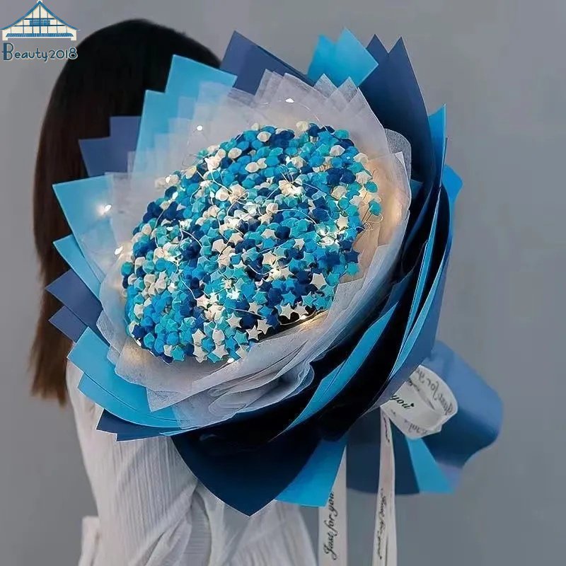540 Sheets Colorful Star Paper DIY Decoration Lucky Star Paper Bouquets ...