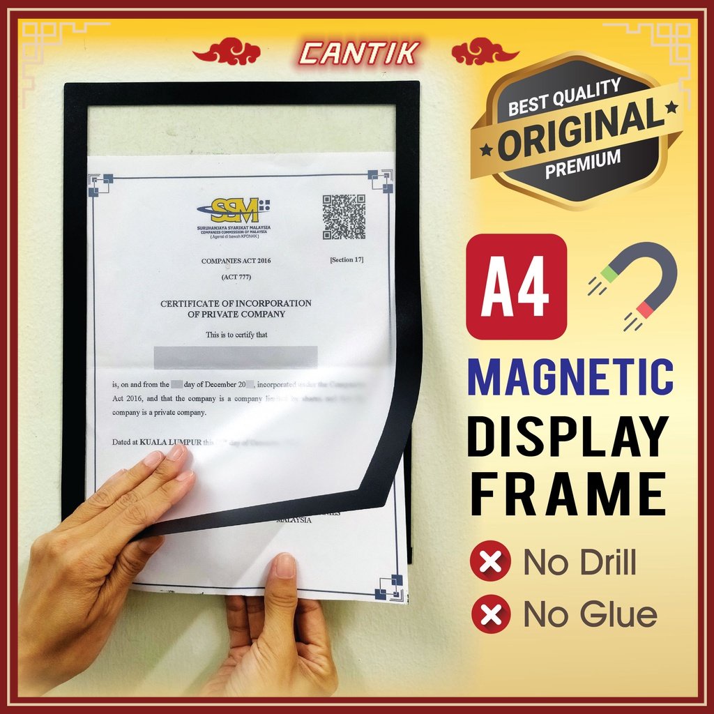 A4 Size Magnetic Display Board Frame Photo Poster Certificate Frame ...