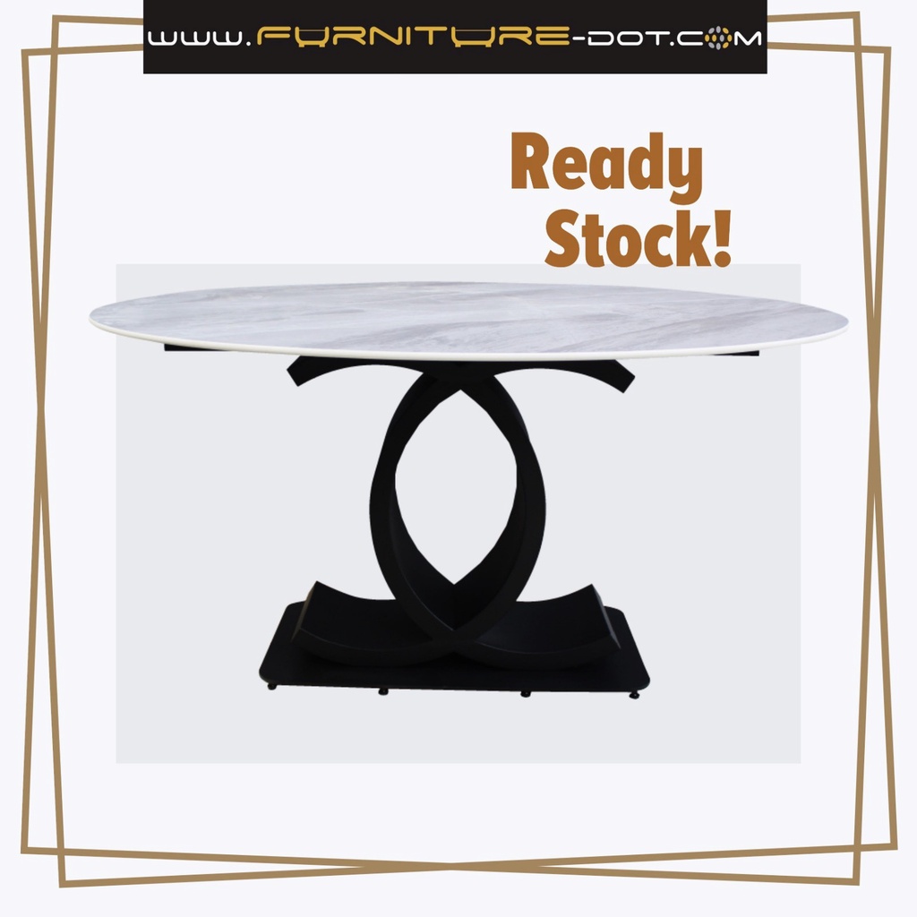CHANEL LEG ROUND SINTERED STONE DINING TABLE - FRM5223-TB | Shopee Malaysia