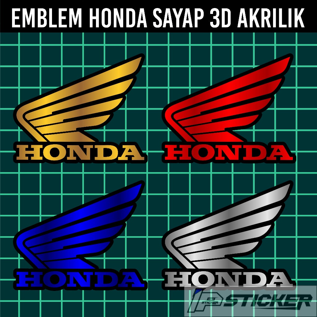 HONDA 3D CHROME GOLD HOLOGRAM WINGS LOGO EMBLEM | Shopee Malaysia